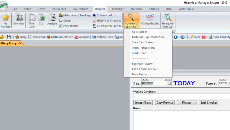 HeavyJob Diary Report - Communication from the Field | HCSS Success