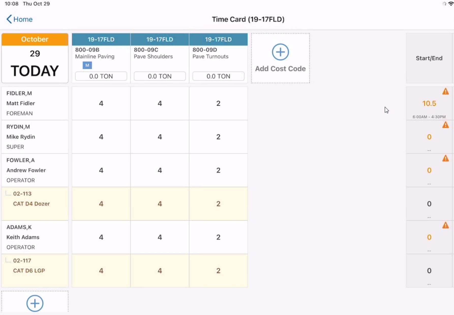 Speed Up Your Timecard With Touch and Hold | HCSS Success